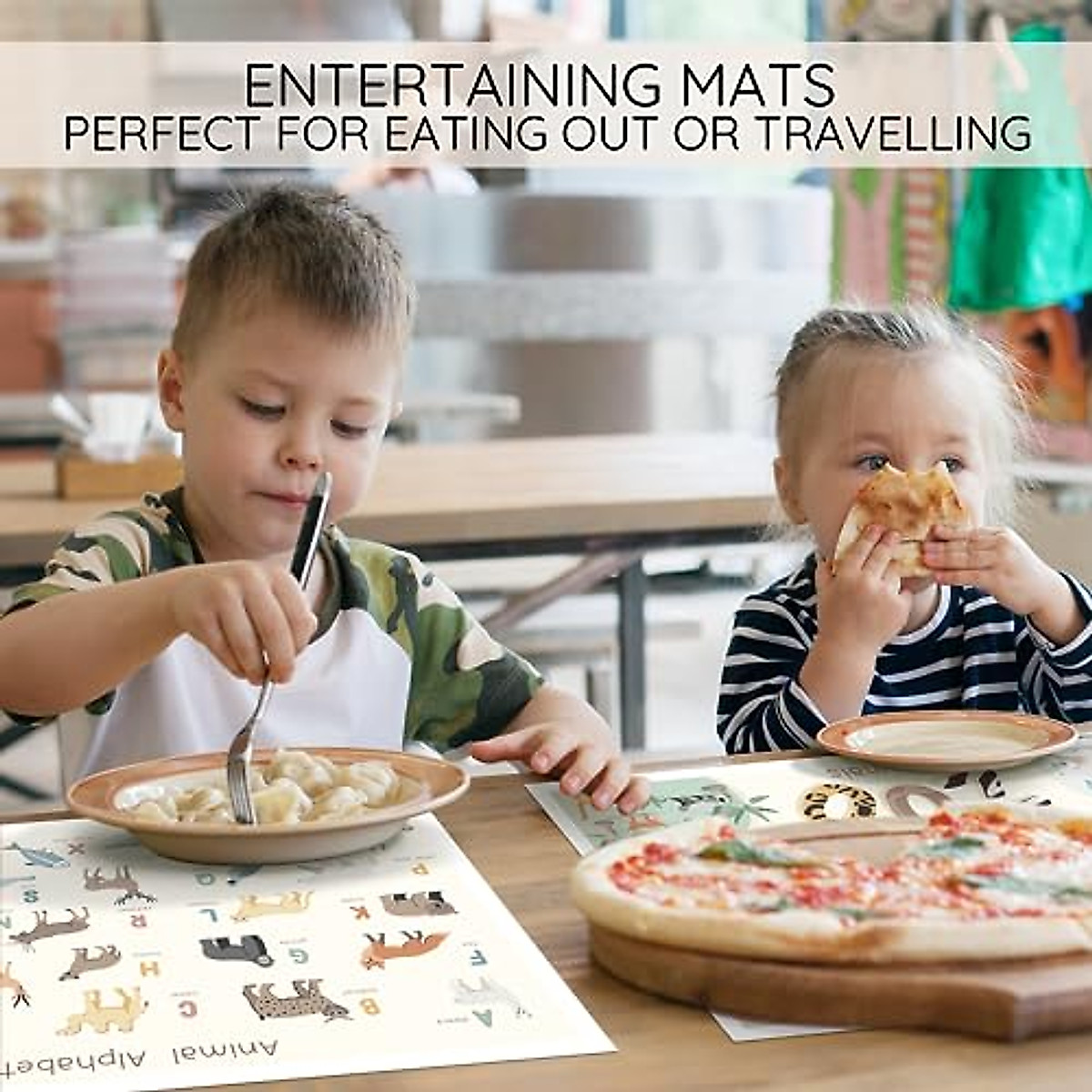 Stylish Disposable Placemats for Babies - 40 Easy to Use Sticky Toddler Placemats Keep Your Dining or Restaurant Table Clean - Entertaining Mats are a Must Have Essential for Eating Out or Travelling