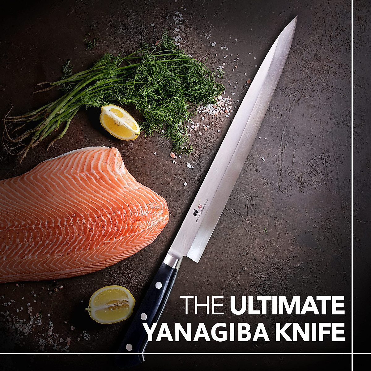 JCK ORIGINAL Kagayaki Japanese Chef’s Knife, KG-18 Professional Yanagiba 240mm(Sashimi, Sushi Knife), VG-1 High Carbon Japanese Stainless Steel Pro Kitchen Knife with Ergonomic Pakka Wood Handle