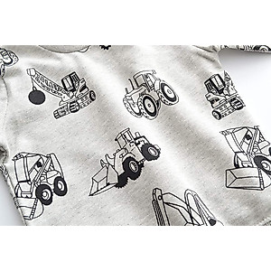 Little Boys Excavator Sweatshirts Toddler Boy Long Sleeve Cartoon Sport Pullover 1 2 T
