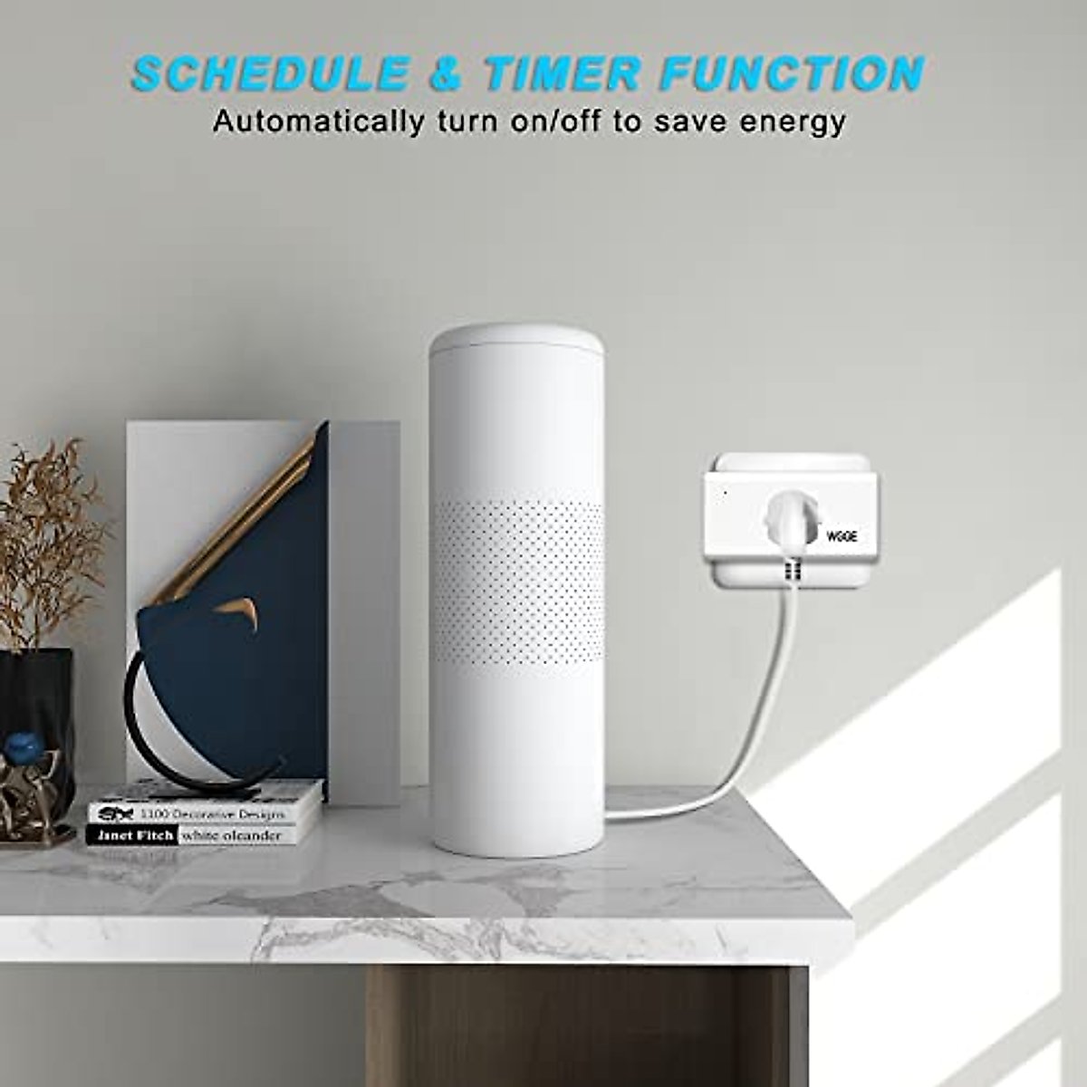 Smart Plug, WGGE WiFi Smart Plug Outlet Compatible with Alexa or Google Assistant, APP Remote Control Anywhere, Timer Function, No Hub Required, 2.4 Ghz Network Only (White / 2 Pieces)