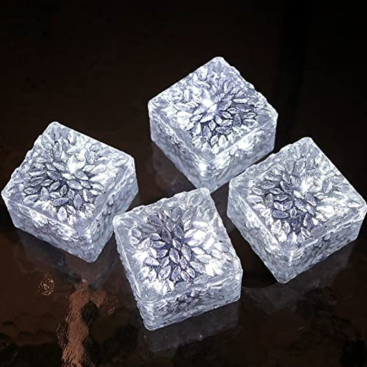 XINGTONG Solar Outdoor Lights Solar Ground Lights Solar Brick Lights Solar Landscape Lights for Garden, Patio, Walkway, Driveway,Deck Decorations 2.8x2.8 Size