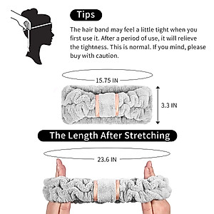 DOOBO 6pcs Microfiber Hairband, Fluffy Face Wash Headbands for Women, Spa Headbands for Skin Care, Yoga, Running, Exercise, Absorbent & Comfortable