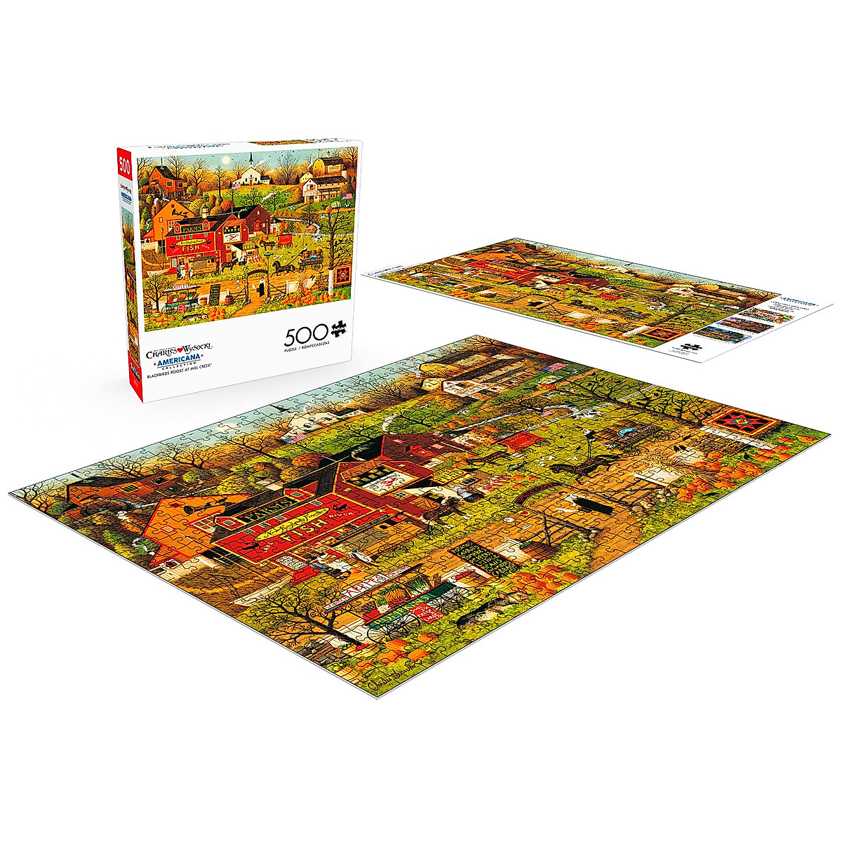 Buffalo Games - Charles Wysocki - Blackbirds Roost at Mill Creek - 500 Piece Jigsaw Puzzle for Adults -Challenging Puzzle Perfect for Game Nights - Finished Size is 21.25 x 15.00