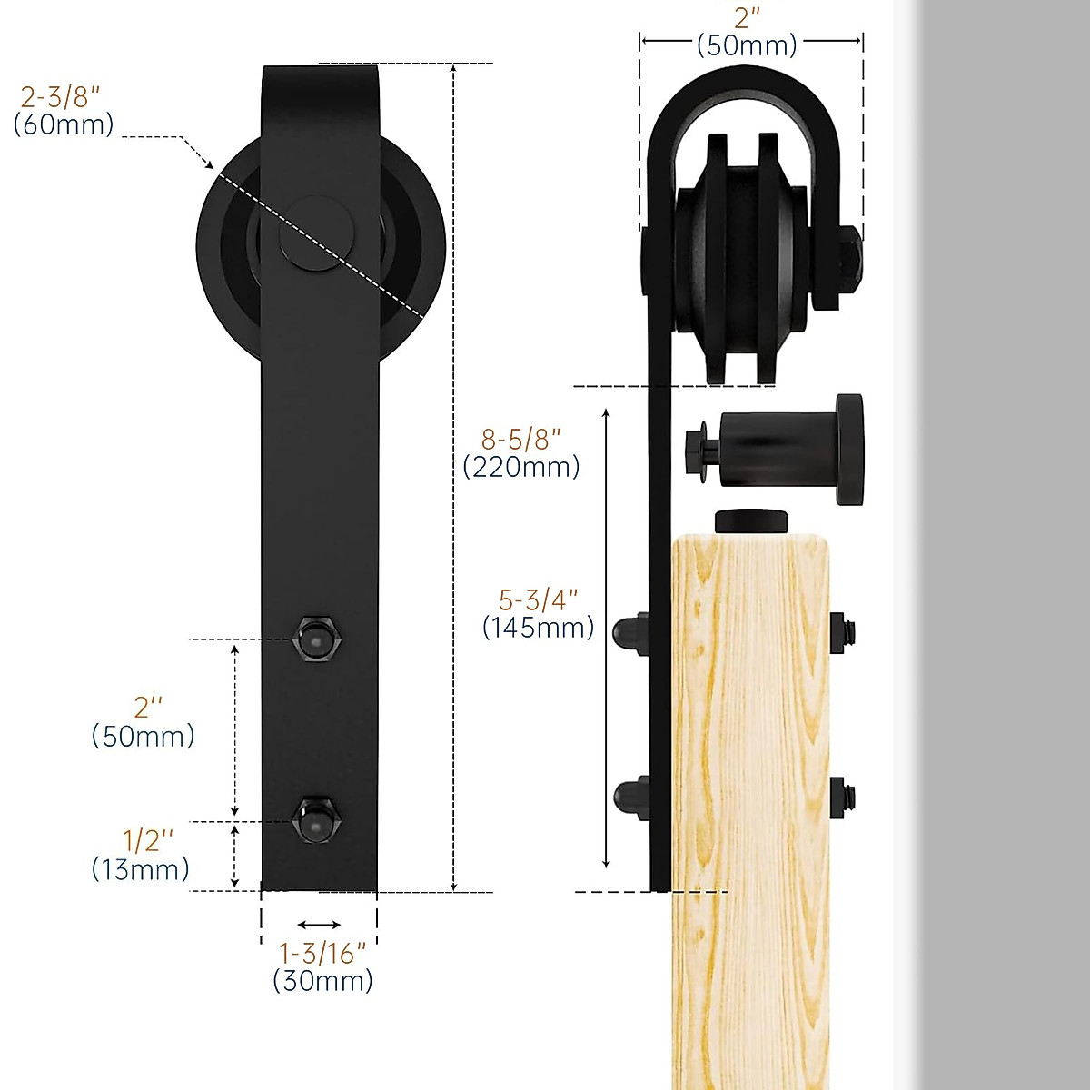 DaAzHai 5 Ft Sliding Door Hardware:Easy to Install -Smoothly and Quietly Sliding Barn Door Hardware Kit Single Door Track Low Ceiling Barn Door Hardware Kit, Modular Track with Stable Connection