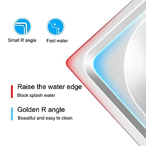 KARFER Free Standing Stainless Steel Utility Sinks, Commercial Kitchen Sink, Kitchen Station Basin w/Faucet, Utility Bar Sink for Garage, Restaurant, Kitchen, Laundry Room (Size : 38 * 33cm)