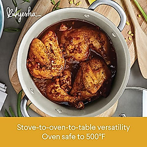 Ayesha Curry Home Collection Nonstick Cookware Pots and Pans Set, 9 Piece, Sienna Red