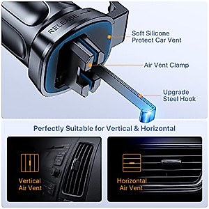LOTUNY Car Vent Phone Mount for Car, [100% Never Fall] Upgraded Air Vent Clip Car Phone Holder Mount, Cell Phone Holder Car Fit for iPhone 14 13 12 Pro Max, Samsung Galaxy S22 All Phones