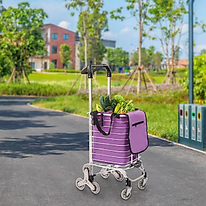 FLYHERO Folding Shopping Cart Light Pull Cart Large Capacity Shop Cart for Groceries, Laundry, Pantry, Garage Aluminum Stainless Steel Home Pull Cart