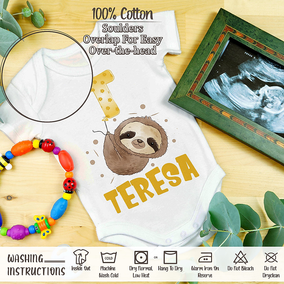 Ugly Christmas Sweater Personalized Girl Boy Baby Bodysuit Gift w/Name & Initial Newborn 6 12 18 24 Months Clothes