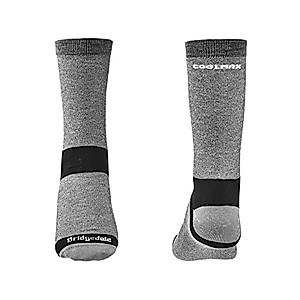Bridgedale Men's Coolmax Base Layer Liner Socks - 2 Pack, Grey, X-Large