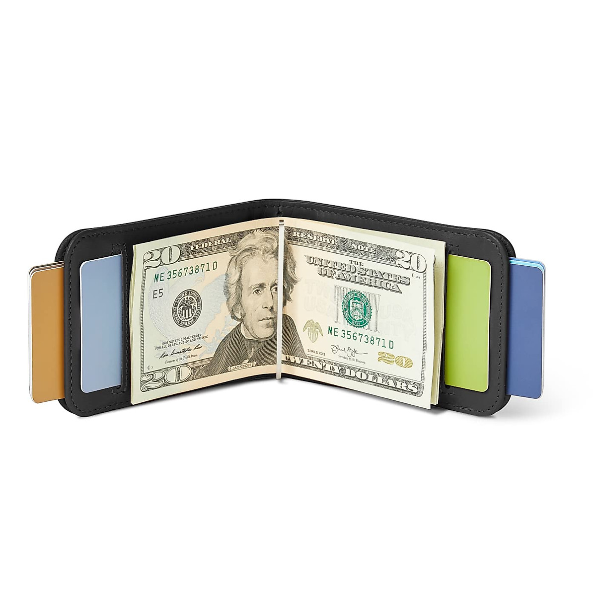 Distil Union Wally 5.0 with MagLock | Leather Bifold Wallet with Money Clip & MagLock | Slim, Minimalist Billfold (Black, Version 5.0 with RFID)