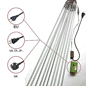 LED Falling Rain Light 30cm 8 Tubes 240 LED High Brightness Drop Lights Cascading Icicle String Light for Christmas New Year Night Lighting Garden Tree Home Decor, Red