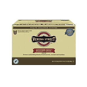 Verena Street Single Cup Pods (80 Count) Flavored Coffee, Mississippi Grogg, Rainforest Alliance Certified Arabica Coffee, Compatible with Keurig K-cup Brewers