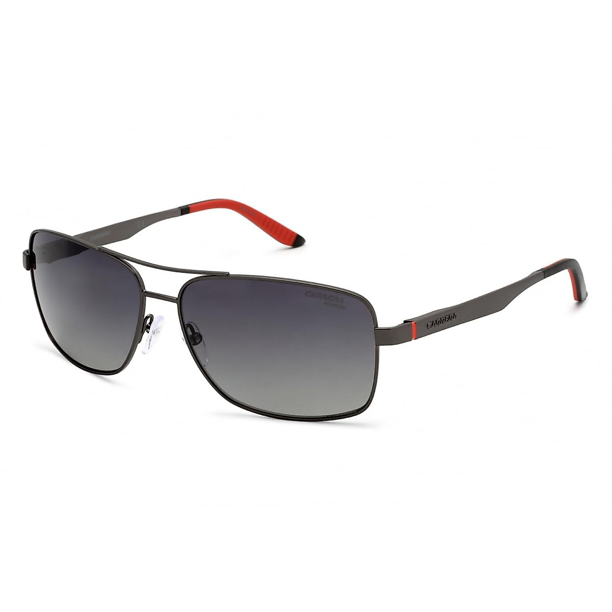 Carrera Men's 8014/S Rectangular Sunglasses, Dark Ruthenium/Polarized Gray, 61mm, 14mm