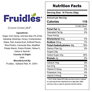 Fruidles Halloween Candy Corn Treats, Fun & Festive Holiday Snacking, Nut-Free, Dairy-Free (4oz Bag)