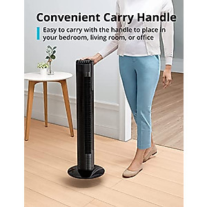 Mirdred Quiet Cooling Fan 3 Modes,Speed Settings, 12H Timer, LED Display with Auto Off,Black Portable Floor Bladeless Fan for Bedroom Living Rooms Office