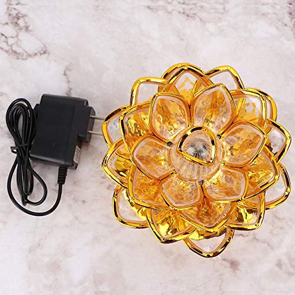 Buddha Machine, LED Lotus Lamp Buddha Lamp Prayer Machine Prayer Machine with 36 Songs (Without Battery)