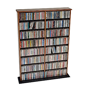 Prepac Double Width Wall Storage, Cherry and Black