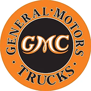 Desperate Enterprises GMC Trucks Round Aluminum Sign with Embossed Edge - Nostalgic Vintage Metal Wall Decor - Made in USA