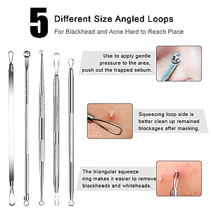 FIXBODY Blackhead & Splinter Remover Tools - Stainless Steel Professional Easily Cure Pimples Whiteheads Comedones Acne Zit Ingrown Hairs and Facial Impurities Bend Head Tweezer Surgical Kit (14 PCS)