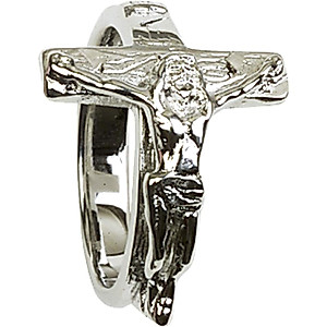 Bonyak Jewelry Sterling Silver Crucifix Ring - Size 11