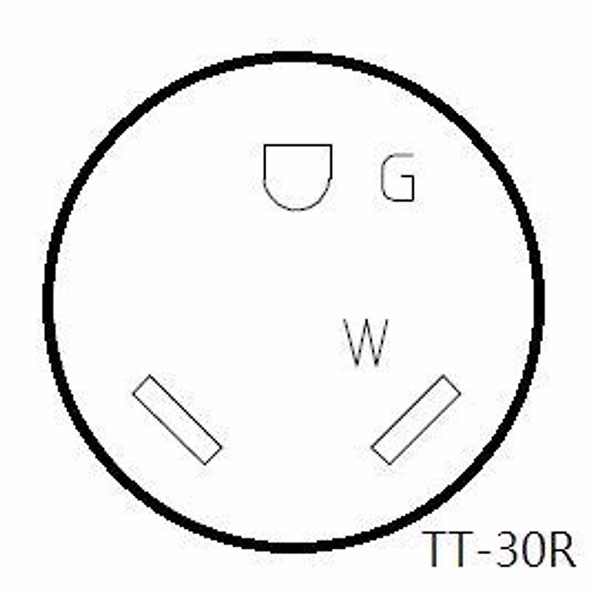 Parkworld 691586Y RV 30 AMP Generator Adapter 3-Prong L5-30P Male to TT-30R Female (Yellow)
