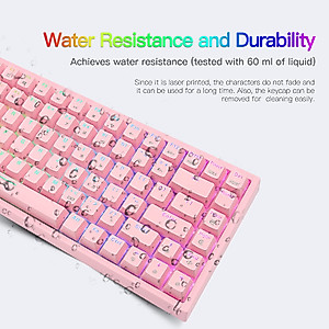 OKKID Wireless Mechanical Keyboard 60%, Bluetooth Wired Gaming Keyboard, Blue Switches, RGB Backlight, CQ84 Wired Keyboard, Compact 84 Keys, for Windows Computers, Tablets, Smartphone