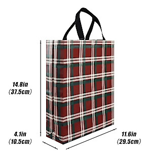 Reusable Gift Bags Set of 10 Different Patterns, Laminated Bags, Waterproof Daily Shopping Bags with handles, Portable Grocery Bags for Shopping, Food, Trips, Picnics, Party Favor, Father's Day