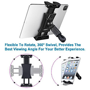JUBOR Tablet Holder, Bike ipad Holder Stand for Indoor Gym Treadmill, Stationary Bicycle and Spin Exercise Bike, Tablet Mount Clamp for iPad Pro 12.9, Mini, Air, Galaxy Tabs and 4.7-12.9" Devices