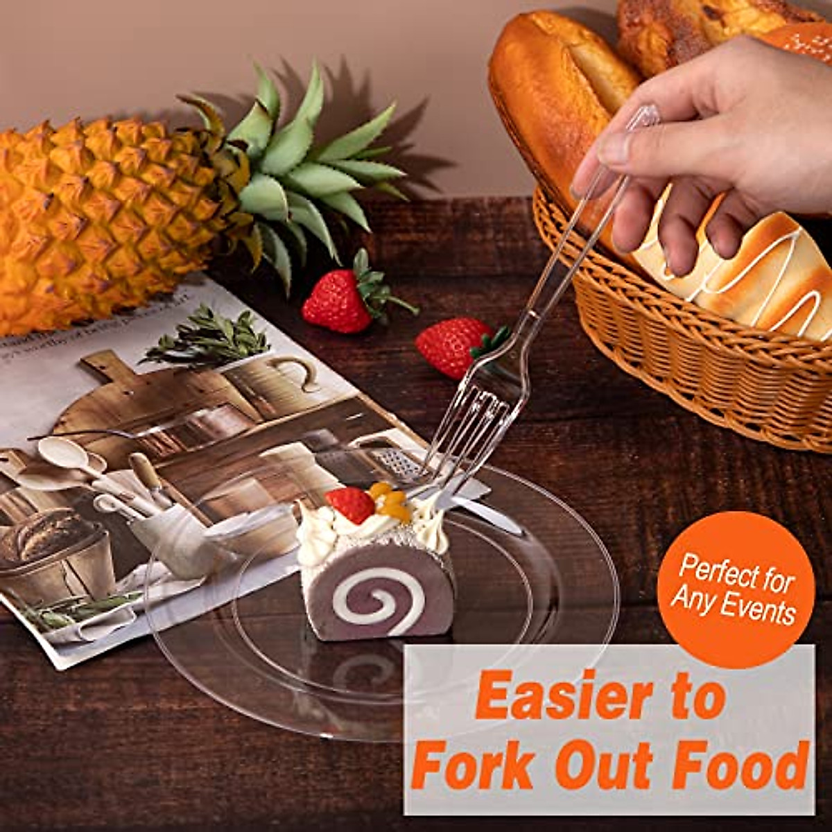 Liacere 360 Pieces Clear Plastic Forks - Heavyweight Disposable Forks - 6.7inch Heavy Duty Clear Cutlery - Plastic Utensils - Perfect for Parties and Restaurants