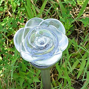 TANGIST Nordic Solar Lawn Home Garden Light Solar Waterproof Light LED Outdoor Decorative Light Floor Lamp Outdoor Rose Light Modern Style Home Decoration