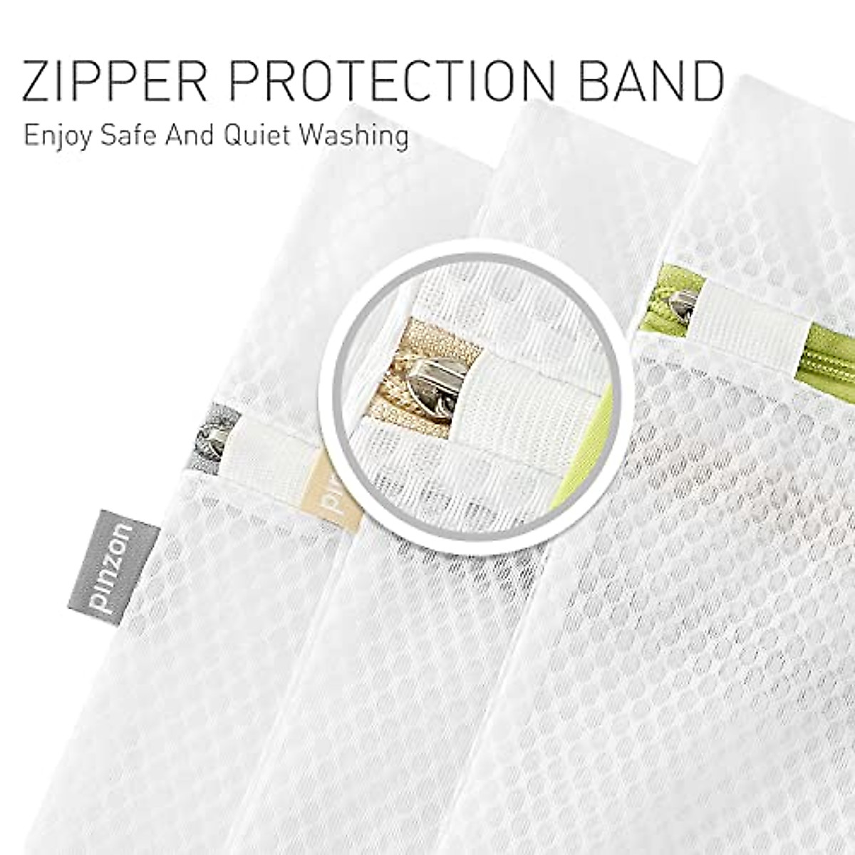 Amazon Brand - Pinzon Delicates Mesh Laundry Bags, Washing Machine Wash Bags, Reusable and Durable Mesh Wash Bags for Delicates Blouse, Hosiery, Underwear, Bra, Lingerie Baby Clothes - 3M