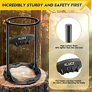 KLUCZ Kindling Splitter, Manual Lightweight Log Splitter, High-Carbon Steel Splitter, Quick & Sturdy Wood Splitter, Safe Firewood Splitter for Home & Campsite Tool