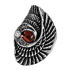 Fantasy Forge Jewelry Large Phoenix Ring Mens Womens Stainless Steel Falcon Firebird Band Sizes 7-13 (11)
