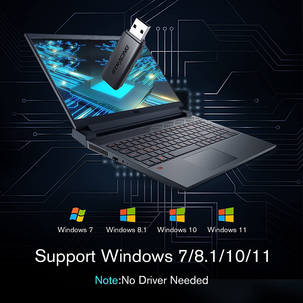 GTRACING Bluetooth USB Adapter Transmitter V5.1 Wireless Dual Link Dongle for PC, Laptop, PS4, Switch Connects Bluetooth Speakers, Bluetooth Gaming Chair, GT Lynck2