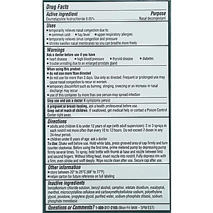 Afrin No Drip Severe Congestion Maximum Strength Nasal Spray - 12 Hour Nasal Spray Relief for Nose Congestion, Nasal Swelling, and Allergies - 2 x 0.5 Fl Oz Bottles - Pack of 1