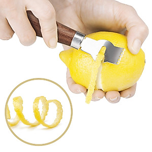 Final Touch Bar Knife & Zester Set - Multi-Function Design for Effortless Cocktail Prep - Adjacent Edge Handle, Stainless Steel Blade, Bottle Opener, and Zester Included (FTA2110)