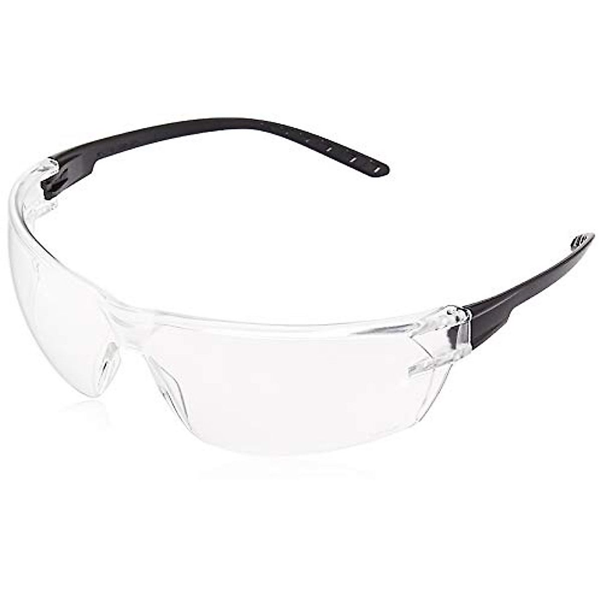 AmazonCommercial Double Lens Safety Glasses (Clear/Black), Anti-scratch, 12-pack