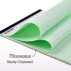 KAISA Colored Legal Pad Writing Pads , Wide Ruled 8.5"x11.75" , Thick 20lb Colored Paper 40 sheets/pad 8-1/2"x 11-3/4" Perforated Writed Pad, Sturdy Back, 4pads, KSU-5972