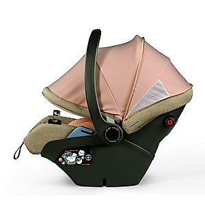 Peg Perego Primo Viaggio 4-35 Lounge - Reclining Rear Facing Infant Car Seat - Includes Base with Load Leg & Anti-Rebound Bar - for Babies 4 to 35 lbs - Made in Italy - Mon Amour (Pink & Beige)