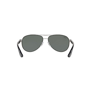 Ray-Ban Men's RB3457 Aviator Sunglasses, Gunmetal/Dark Green, 59 mm