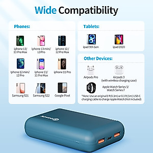 DOACE 12V/9V/5V 20000mAh Battery Pack for Heated Vest/Jacket/Pants, Power Bank Rechargeable, USB-C Portable Charger with 22.5W Power Delivery (Input & Output) for iPhone 14/13/ 12 Series, S10, Pixel 4