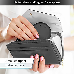 Annhua Denture Case Orthodontic Retainer Case with Vent Holes, Dental Mouthguard Container Aligner Case Slim with Magnetic Closure for Household|Travel|Office - Black