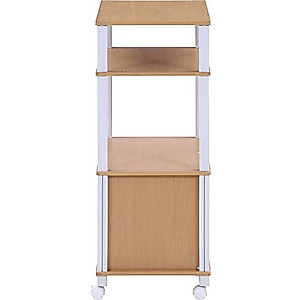 Fuji Boeki 99906 Multi Wagon, Kitchen Wagon, Width 23.5 inches (59.7 cm), Natural, White, Easy Assembly, Comes with Casters