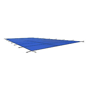 WaterWarden SCMB1224 Safety Cover for 12' x 24' Inground Pools, 15-Year Warranty, UL Classified to ASTM F1346, Triple Stitched for MAX Strength, Hardware Included, 12'x24', Blue Mesh
