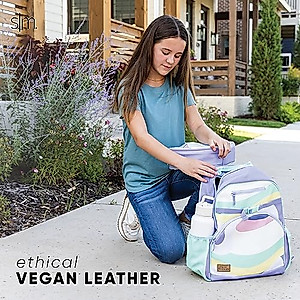 Simple Modern Vegan Leather Toddler Backpack for School Girls and Boys | Kindergarten Elementary Kids Backpack Cute Faux PU Leather | Fletcher Collection | Kids - Medium (15" tall) | Cream Terrazzo
