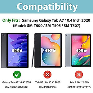 ProCase Smart Case for Galaxy Tab a7 10.4" 2022 2020 (SM-T509 T500 T503 T505 T507), Slim Light Cover Trifold Stand Hard Shell Folio Smart Case for Galaxy Tab A7 10.4 Inch 2022 2020 Tablet -Black