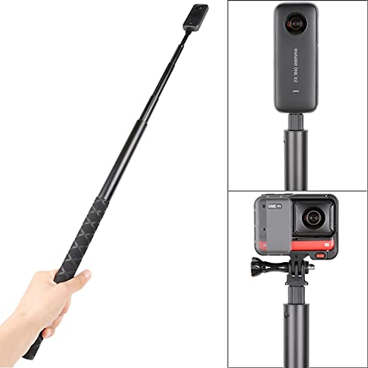 PellKing Long 77inch Invisible Selfie Stick for Insta360 ONE X3, X2, X, Insta360 ONE R, RS, Insta 360 Camera 1/4" Extended Monopod Pole