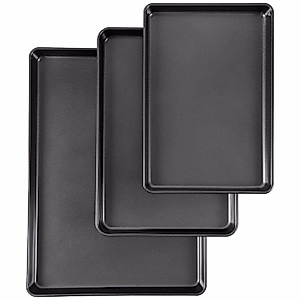 Wilton Perfect Results Premium Non-Stick Bakeware Cookie Pan Set, Whether Baking for a Kids Party, the Holidays or Family, These Baking Sheets have You Covered, 3-Piece