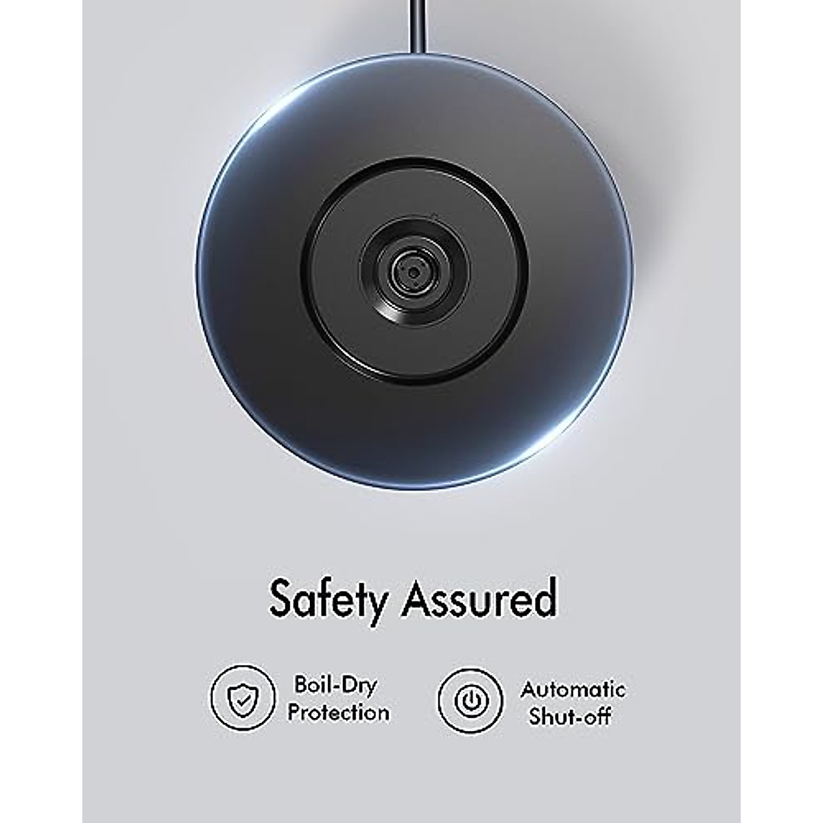 Longdeem Fast-Boil Electric Tea Kettle, 1.7L Stainless-Steel Water Heater, 1500W, Cordless Matte Black Design with LED, Auto-Shutoff & Anti-Dry Protection